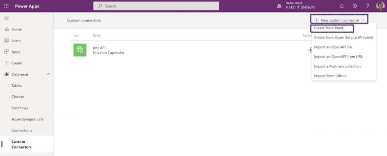 How to Create a Custom Connector in Powerapps | Power Apps API - Hako IT