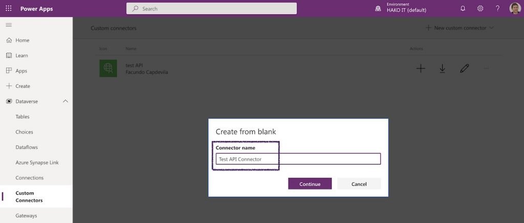 How to Create a Custom Connector in Powerapps | Power Apps API - Hako IT